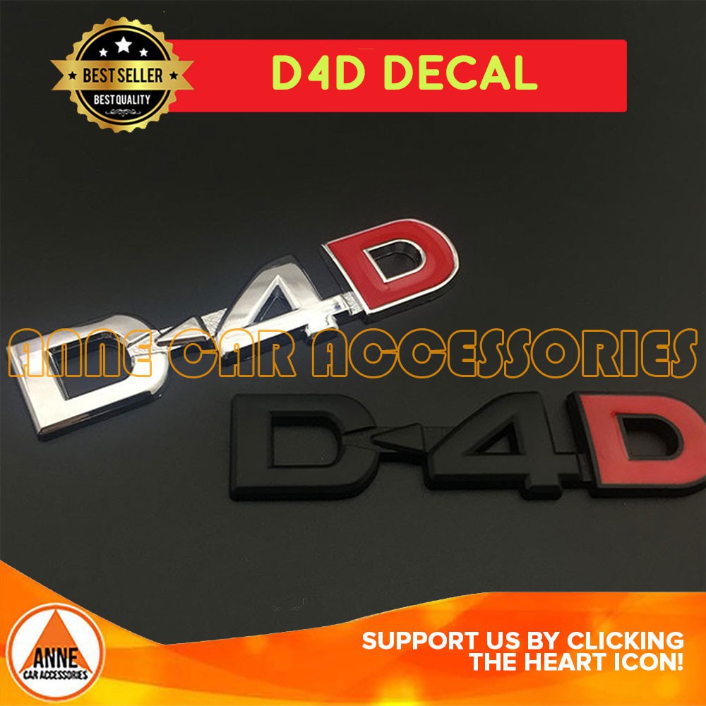 D4D Emblem 3D Emblem / Decals Sticker Color: Black and Silver (Small ...
