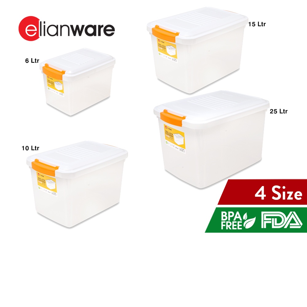 Elianware Food Grade Stackable Storage Box Transparent Tall Cabinet ...