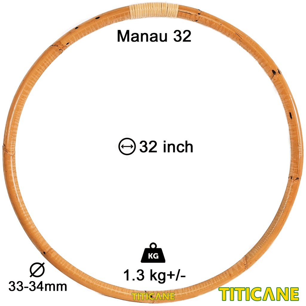 TITICANE Fitness Exercise Hula Hoop [ Manau 32 inch ] [ Rattan / Rotan ...