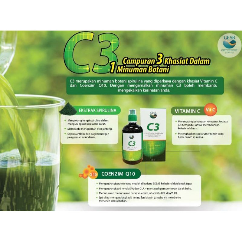 [Ready Stock]C3 Spirulina with Coenzyme Q-10 Vitamin C & Chlorofil ...