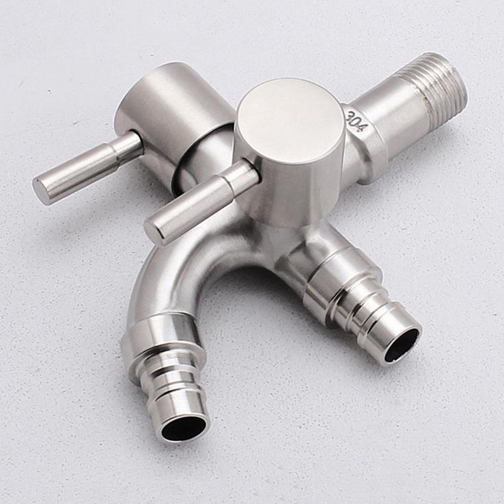 304 Stainless Steel Double Tap Multifunctional Stainless Steel Tap Two ...
