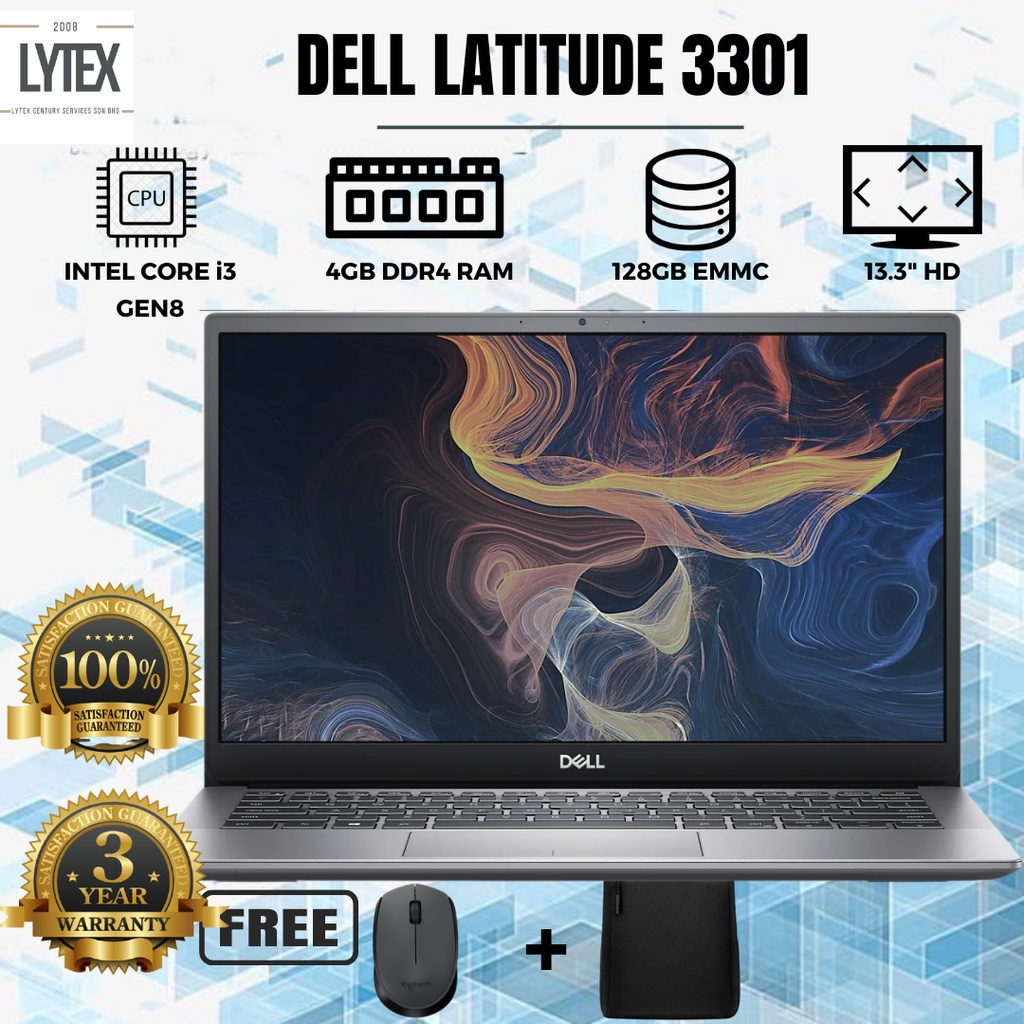 [READY STOCK] PC DELL LATITUDE 3301 4GB RAM/128GB SSD 🎁 FREEGIFT ...