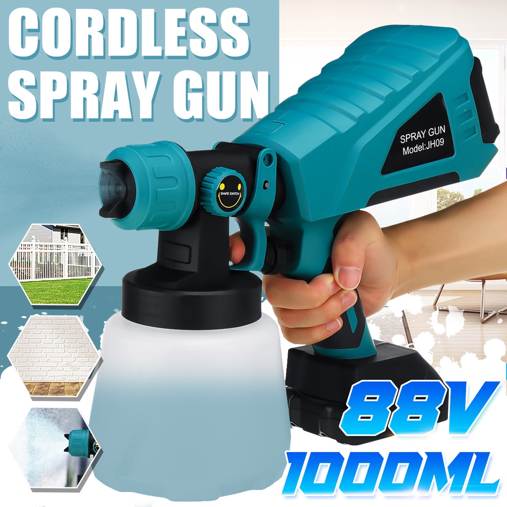 Electric Cordless Spray Guns 88VF Household Paint Sprayer With 2PC ...