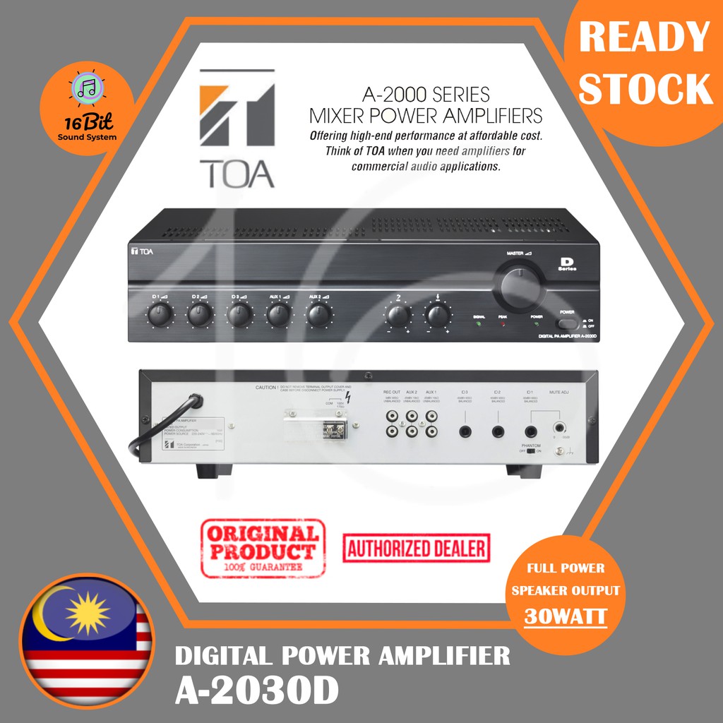 TOA A-2030D 30watt Mixer Power Amplifier (A2030D) Amplifier for Fashion Beauty Store ...