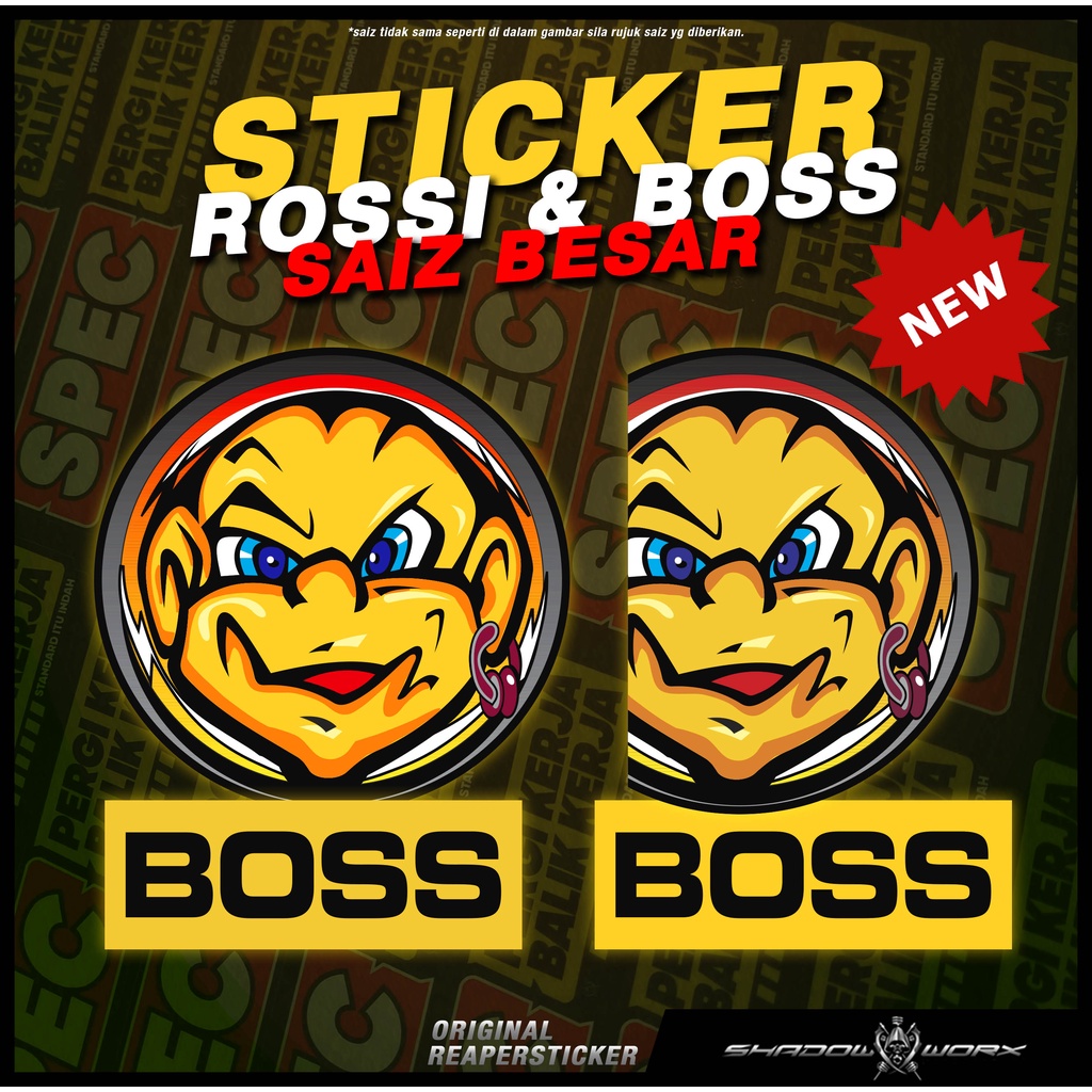 STICKER ROSSI BOSS SAIZ BESAR 🔥🔥🔥 (The Doctor & Boss) | Shopee Malaysia