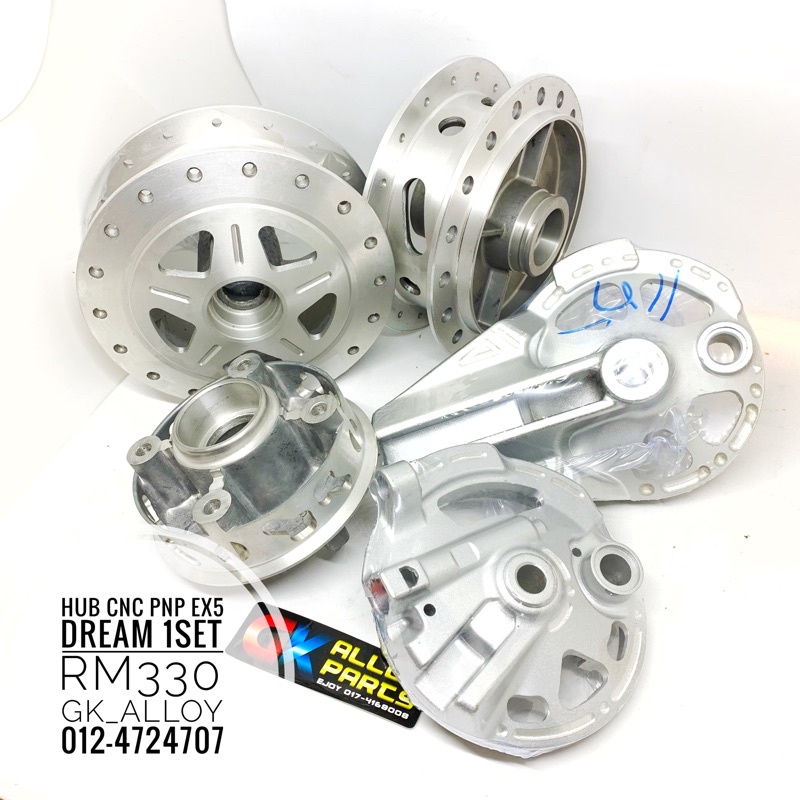 🔥🔥SET HUB CNC SILVER 1 SET PNP MOTOR EX5 DREAM🔥🔥 | Shopee Malaysia
