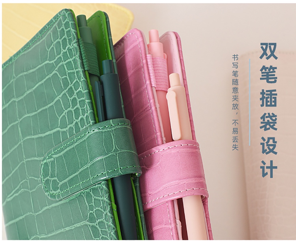 A5 A6 Macaroon Color Crocodile Pattern DIY Binder Notebook Cover Diary ...