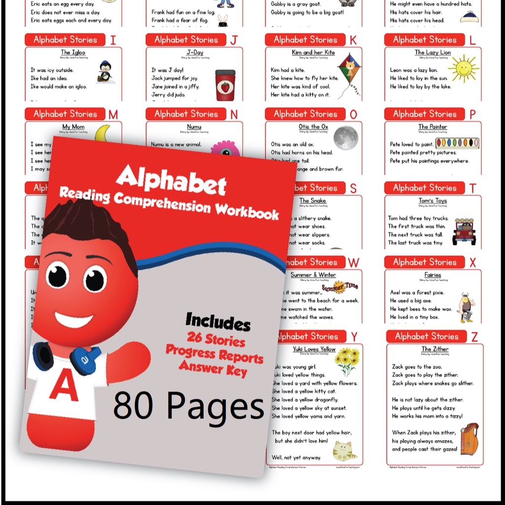 (101) Kindergarten Reading Comprehension Worksheet Alphabet Stories 53 ...
