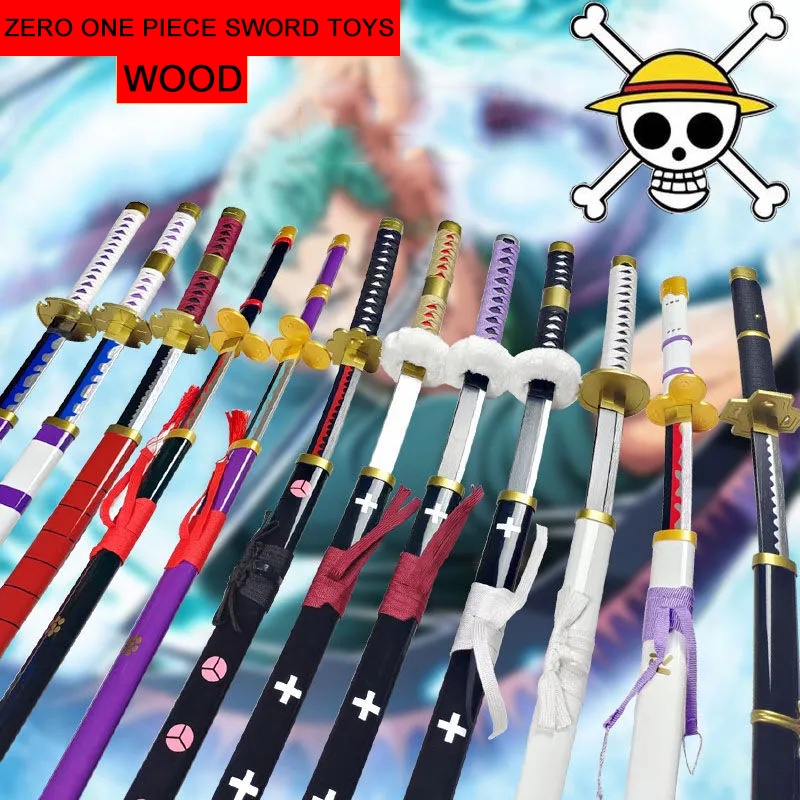 One Piece Zoro Sword Toys 104CM Wooden Roronoa Shusui luffy Meito Wado ...