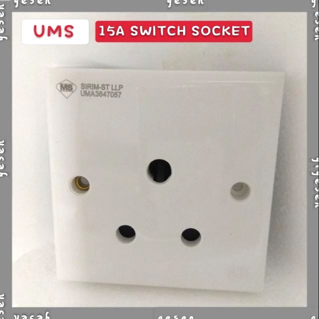 Switch Socket Outlet UMS 15A 1Gang Switch Socket Outlet | Shopee Malaysia