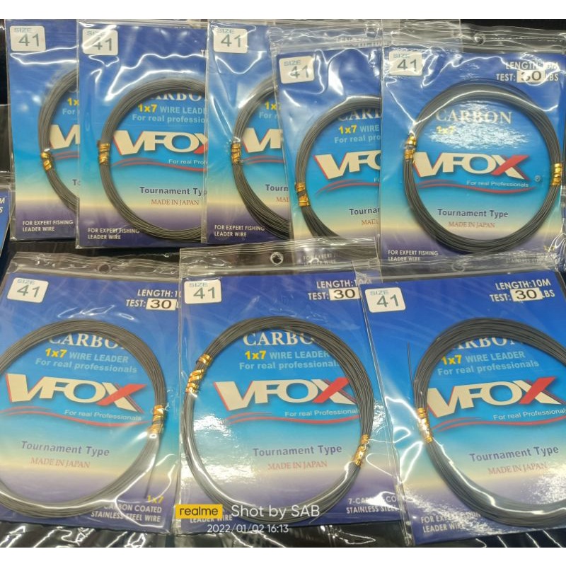 🇲🇾 VFOX CARBON COATED 1×7 STAINLESS STEEL WIRE LEADER 30LB # HOT ITEM ...