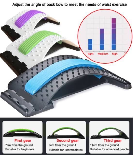 Backrest Lumbar Spinal Stretching Support Back Pain Therapy Waist Relax ...