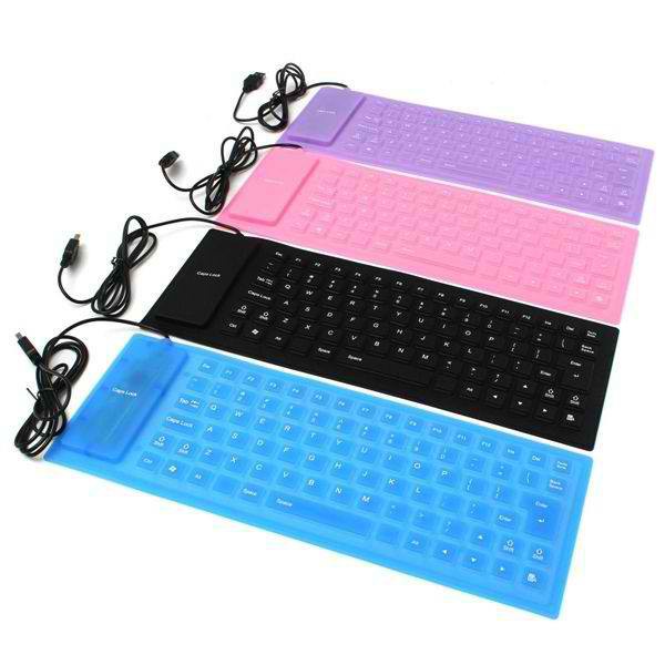 READY STOCK KL Flexible 85 key Computer Keyboard Silicone Mute Soft USB ...