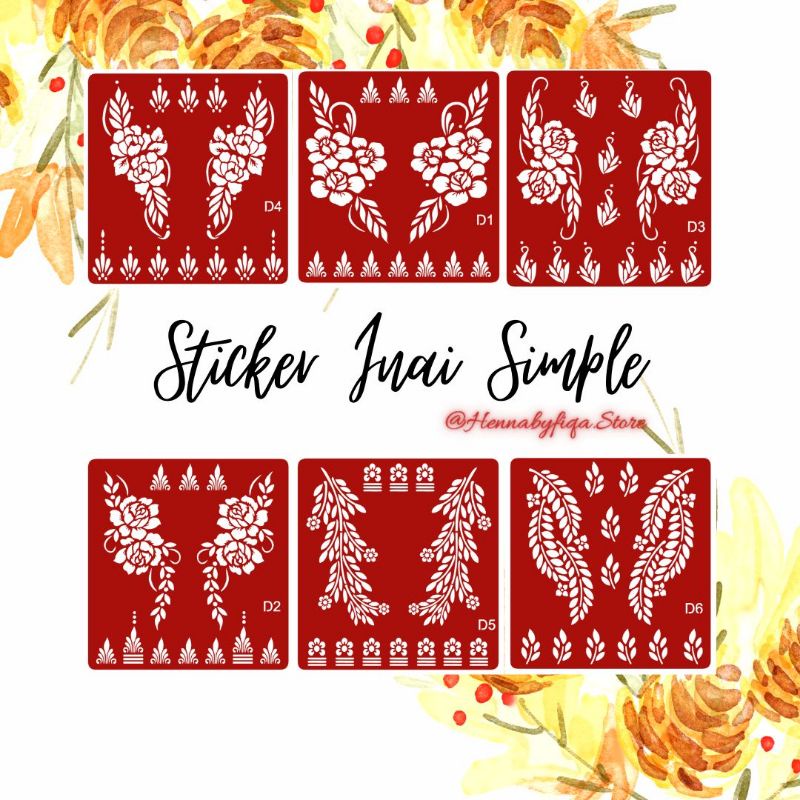 STICKER INAI SEPASANG TANGAN_HENNA STICKER SIMPLE | Shopee Malaysia
