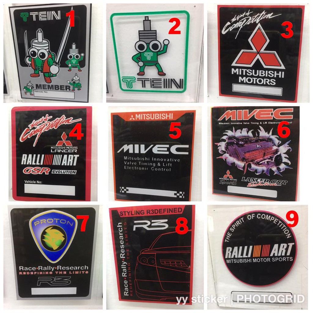 Sticker Cermin Proton wira saga iswara persona satria r3 tien mivec ...
