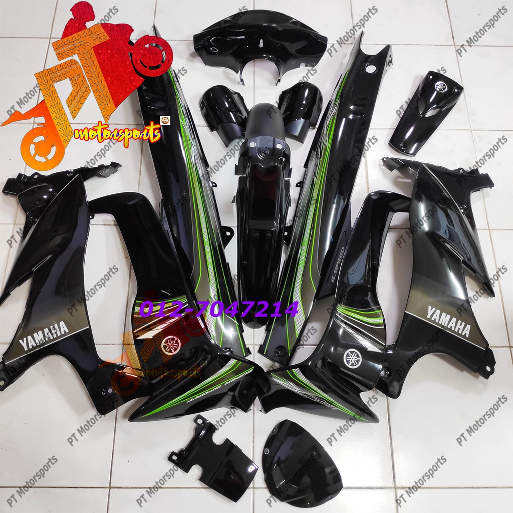 Yamaha 125ZR 125Z Cover Set Body All Black Hitam Hijau Lumut Sticker ...