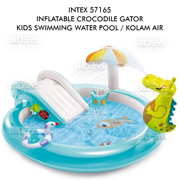 INTEX 57165 Inflatable Crocodile Gator Play Centre Pool Kids Children ...