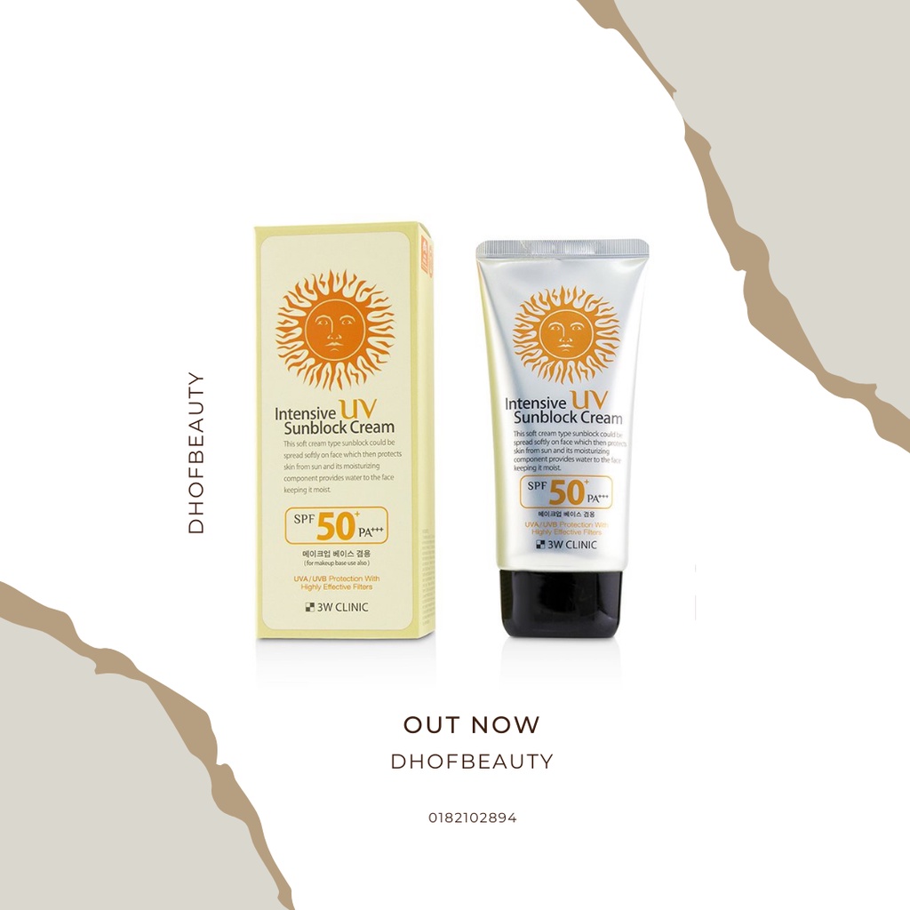 (3W Clinic) Intensive UV Sunblock Cream SPF50+ PA+ | Shopee Malaysia