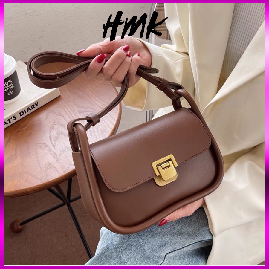 Women's boat shape crossbody bag with golden folding buckle T35 ...