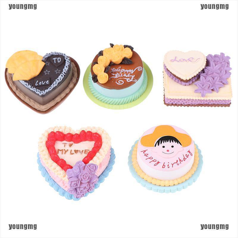 young Birthday Cake Model Simulation Food Miniature Figurine Pretend ...