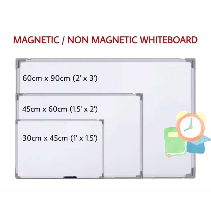 White board Size 2x3 3x4 Magnetic WhiteBoard PAPAN PUTIH | Shopee Malaysia