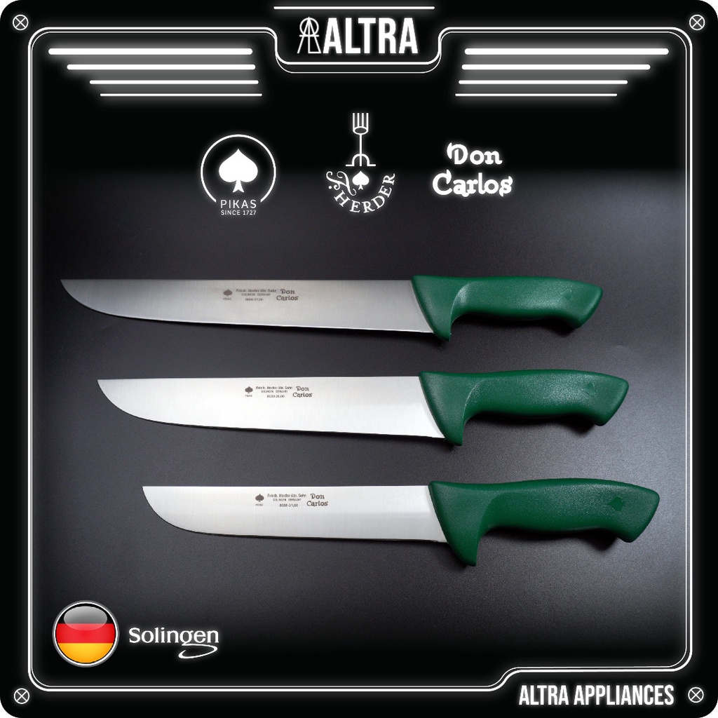 🇩🇪 F.Herder 8", 10" & 12" Broad-blade Butcher Knife / Chef Knife / Meat ...