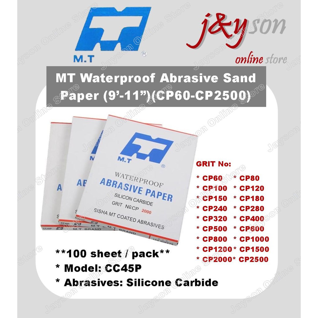 [ PACK ] MT Waterproof Abrasive Sand Paper / Kertas Pasir ( 9" x 11 ...