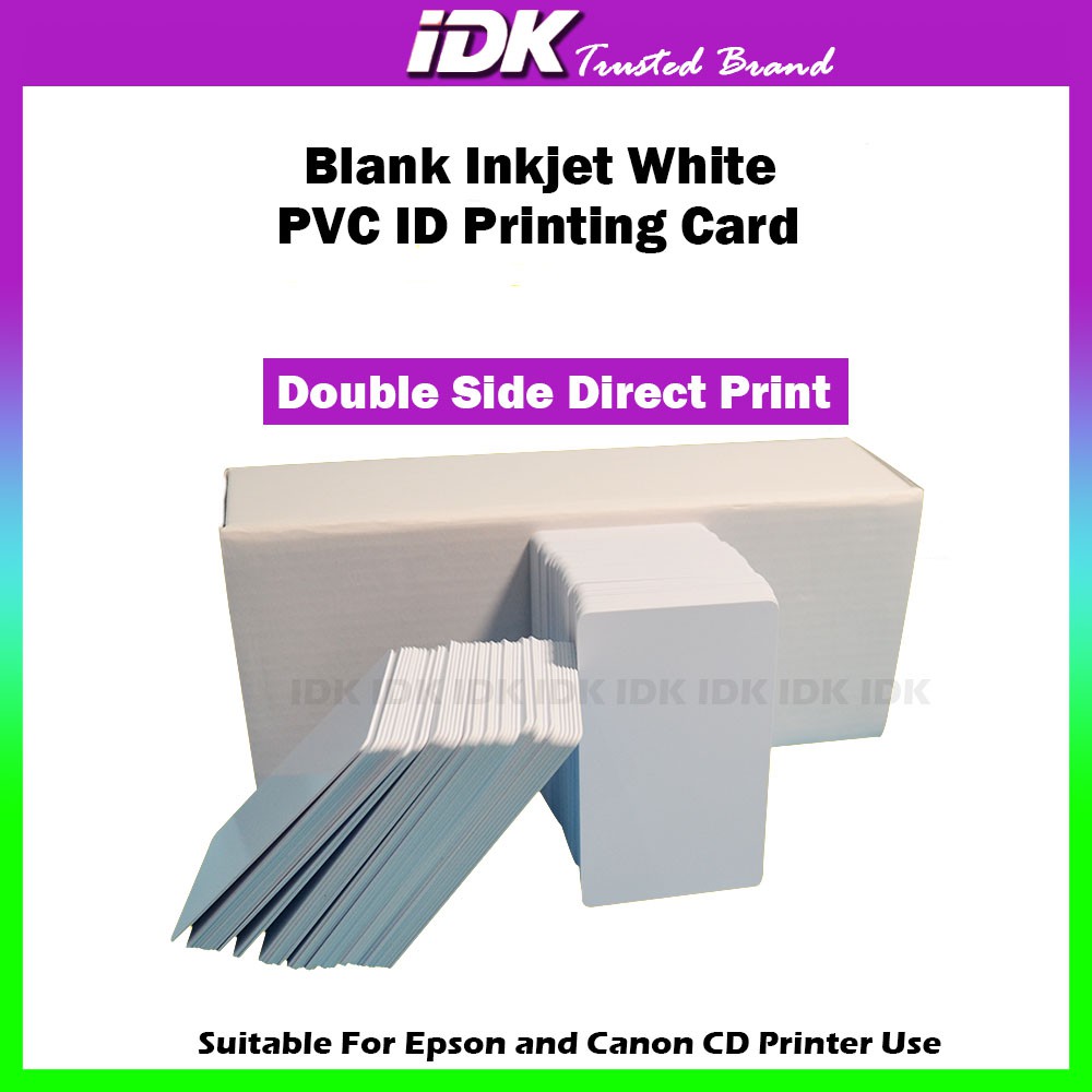 Inkjet White PCV ID Card ( Blank ) Direct Double Side Print | Shopee ...