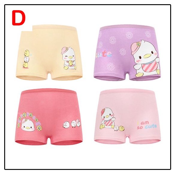 4pcs/set Baby Girl Underwear Cotton Soft Kid Panties Seluar Dalam Gadi ...