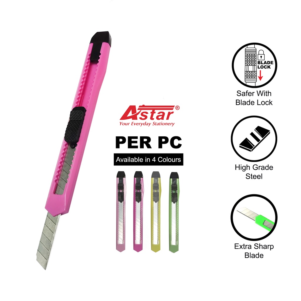 Astar Retractable Pen Knife - Small (D800 / 129x19mm) | Shopee Malaysia