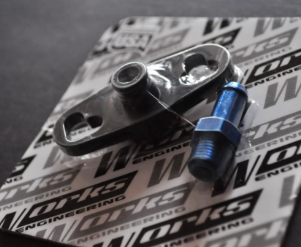 Works Engineering Fuel Rail Fuel Regulator Bracket / Adapter Mitsubishi ...