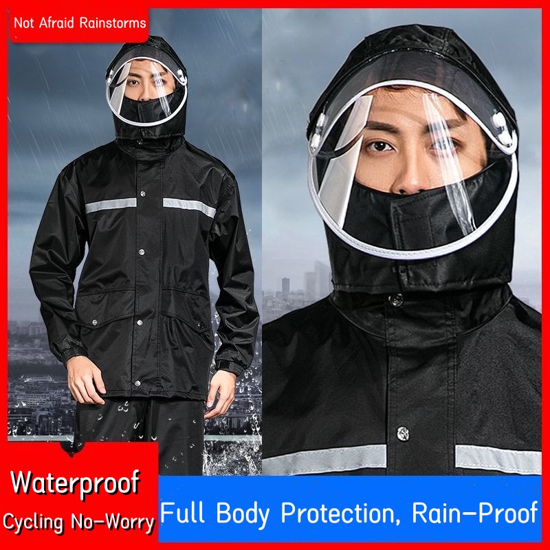 Raincoat Rain Pants Set Men Waterproof Long Full Body Rain Coat Food ...