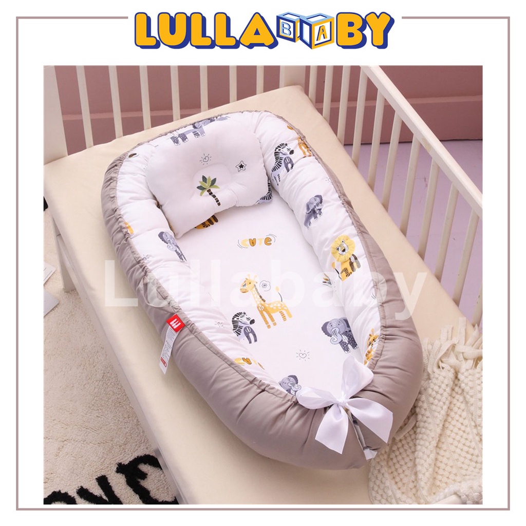 🔥READY STOCK🔥 Baby Nest Bed with Pillow Cotton Baby Bed Portable Crib ...