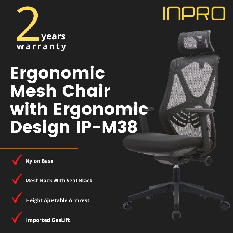 INPRO IP-M38 Ergonomic Mesh Chair | Shopee Malaysia