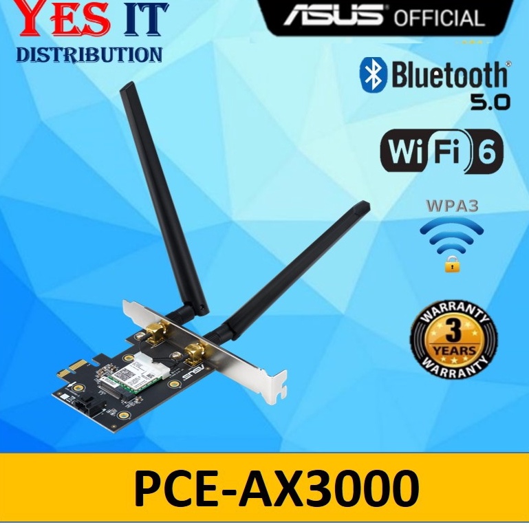 [BULK PACK] ASUS PCE-AX3000 DUAL BAND PCI-E WIFI 6 WITH BLUETOOTH5.0 ...
