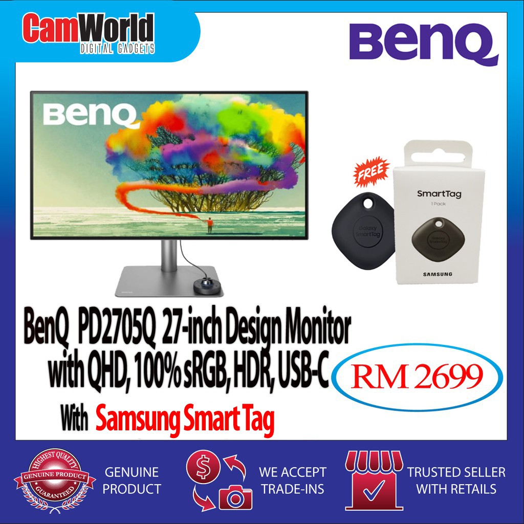 BenQ PD2705Q 27-Inch Design Monitor with QHD 100% sRGB with Samsung ...