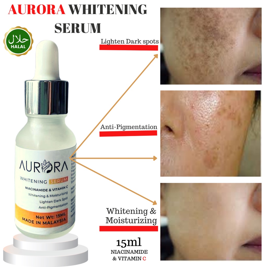 Whitening Serum Niacinamide + Vitamin C Brightening Face Serum Jeragat ...