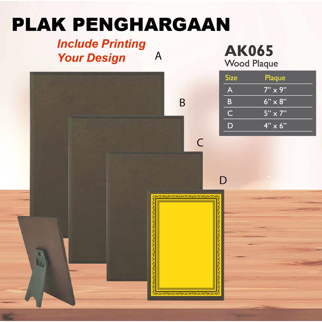 Plak Cenderahati Plak Kayu Murah Ready Stock Wooden Plaque | Shopee ...