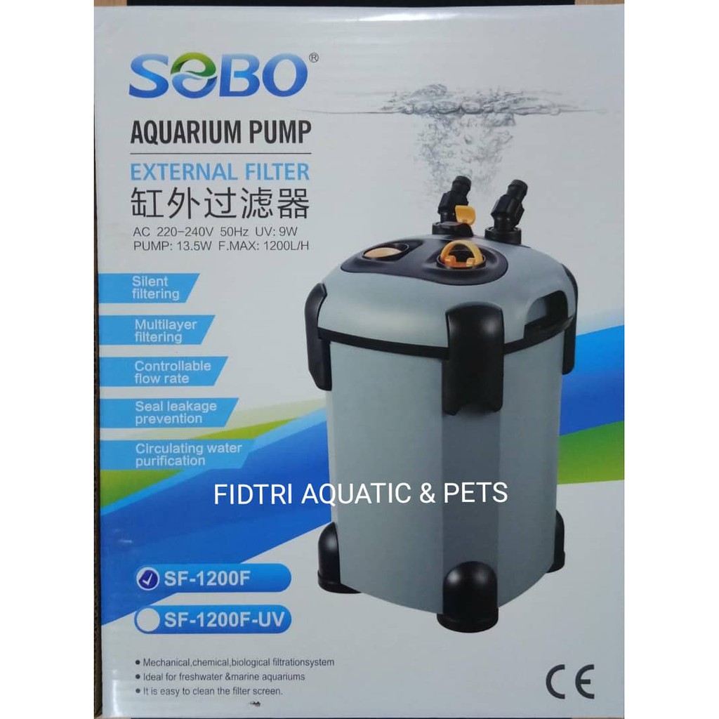 SF1200F CANISTER EXTERNAL FILTER PUMP 13.5WATT 1200L/H FOR FISH ...