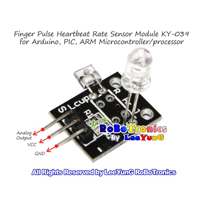 Heartbeat Rate Sensor Finger Tip Heart beat Pulse Sensor Measurement Module KY39 Arduino ...