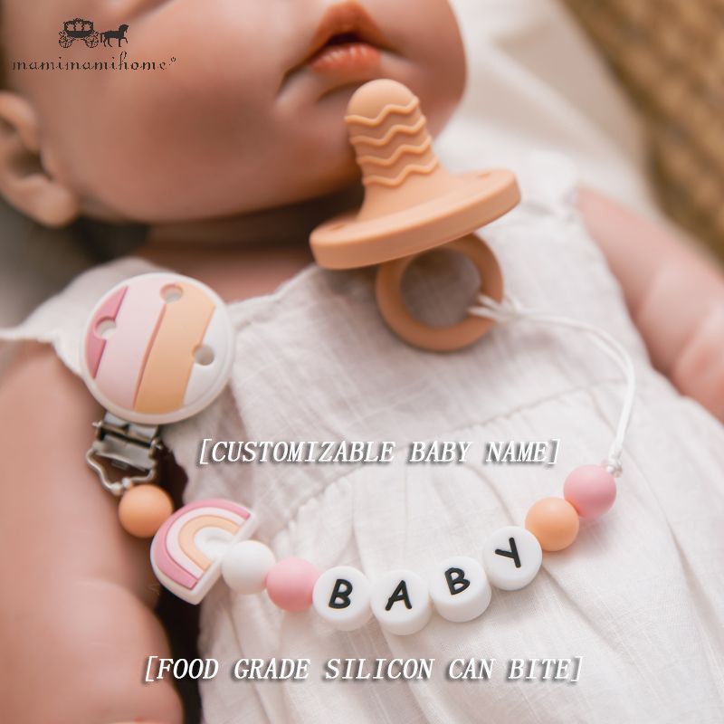 [Free custom6 letters] 1PC Rainbow New Style Pacifier Chain/Baby ...