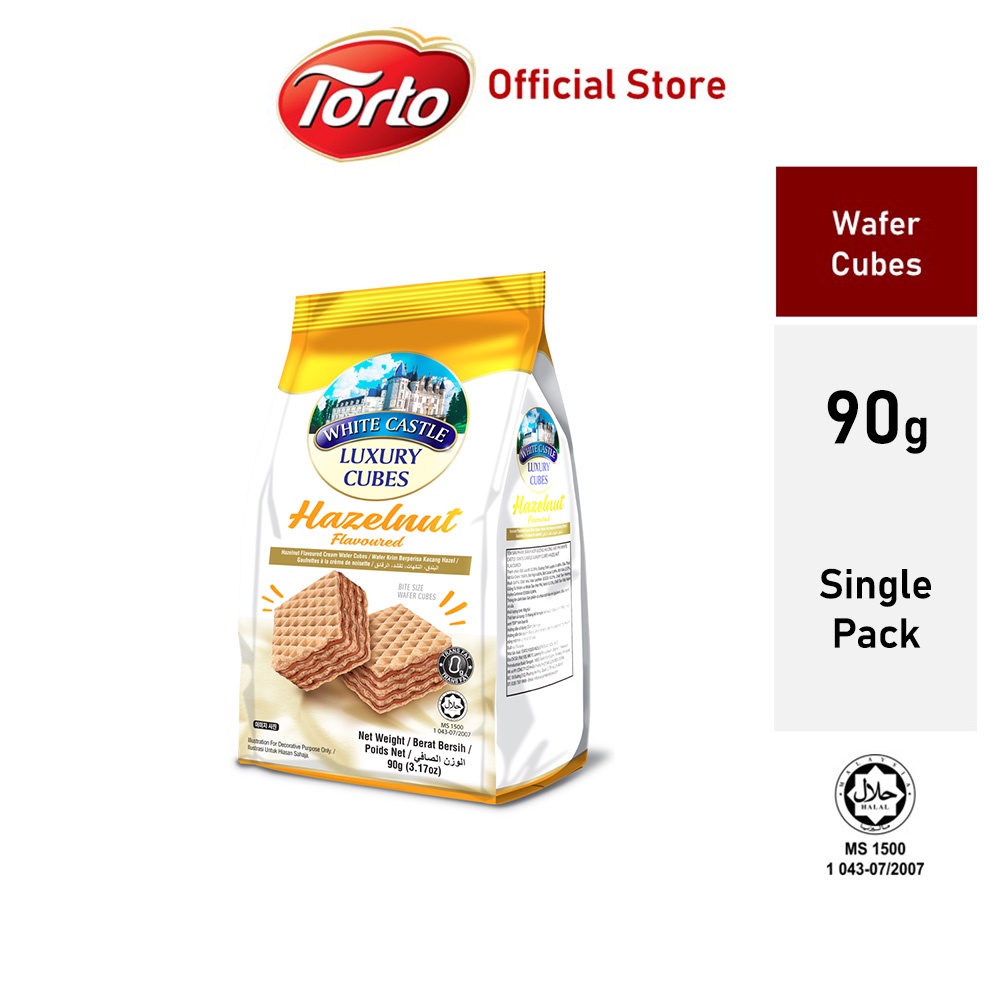 90g White Castle Luxury Wafer Cubes Vanilla / Chocolate / Hazelnut ...