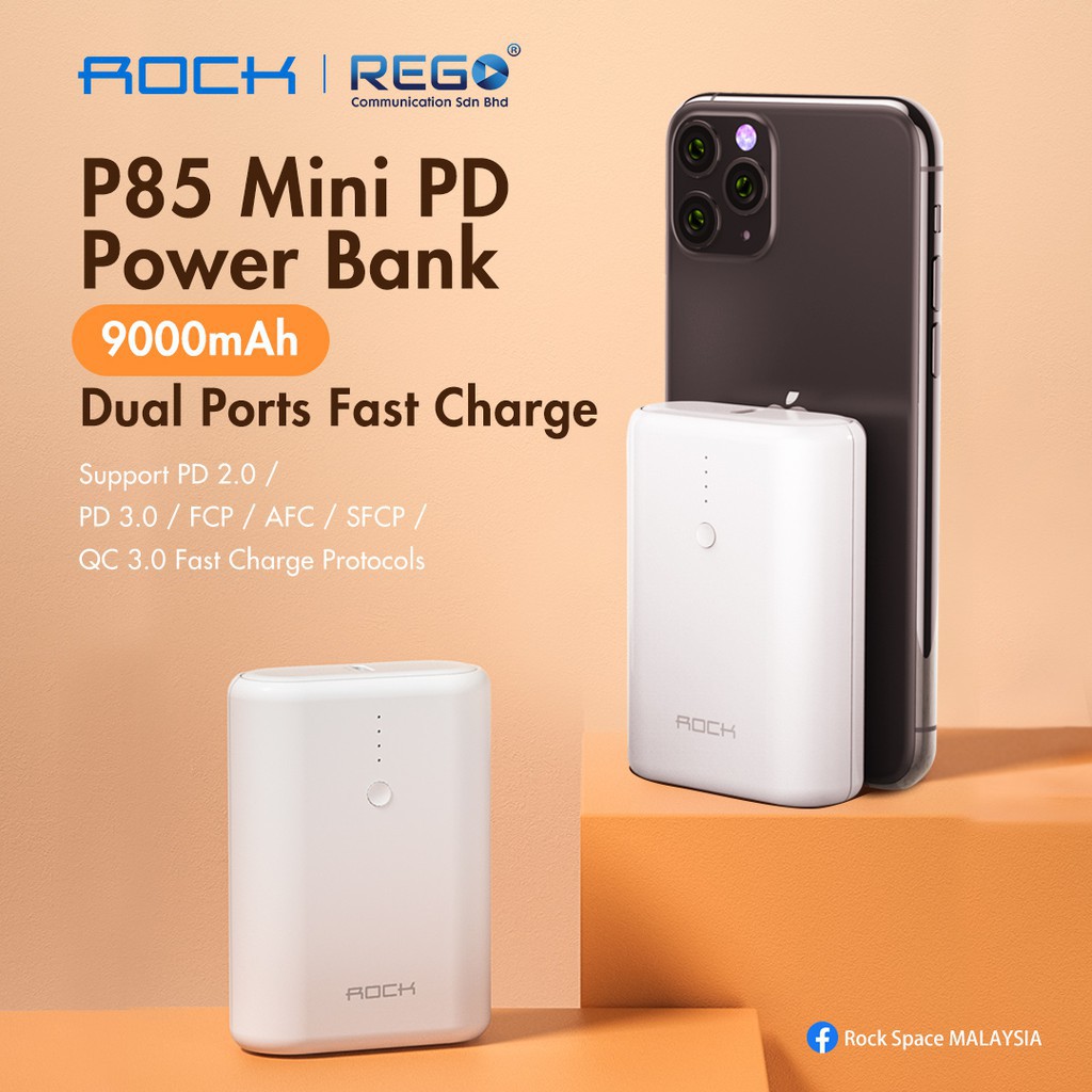 [Original] Rock Space P75 Pro P85 PD mini 10000mAh Power Bank | Shopee ...
