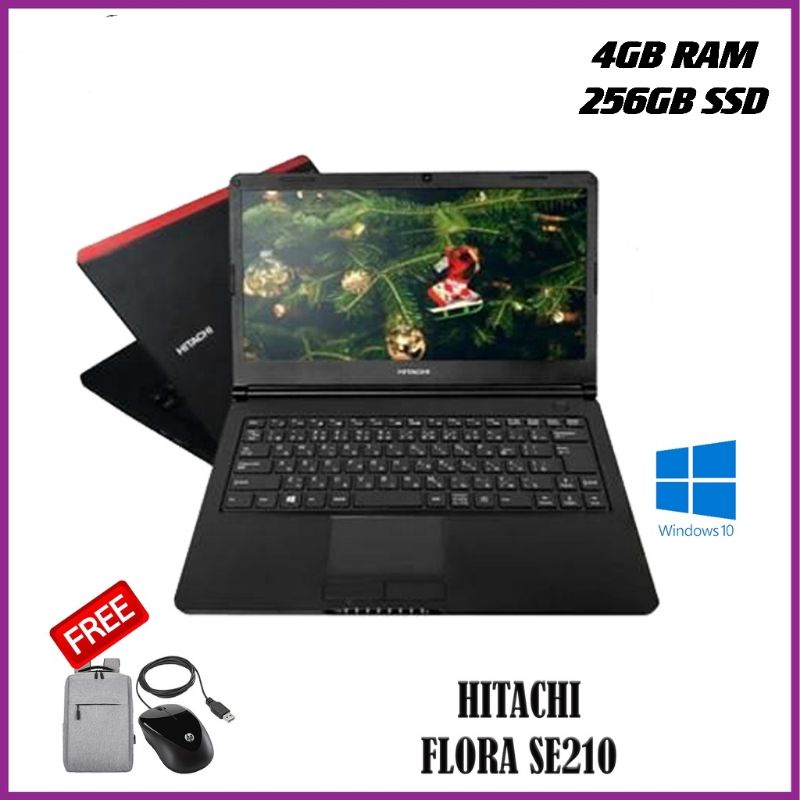 SLIM🔥Second Laptop Hitachi Flora SE210🔥 4GB RAM 256GB SSD🔥 AMD E1-6200T ...