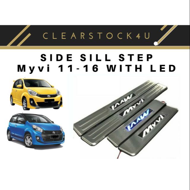 Perodua Myvi 11-16 with Blue LED Car Door Side Sill Step Plate | Shopee ...