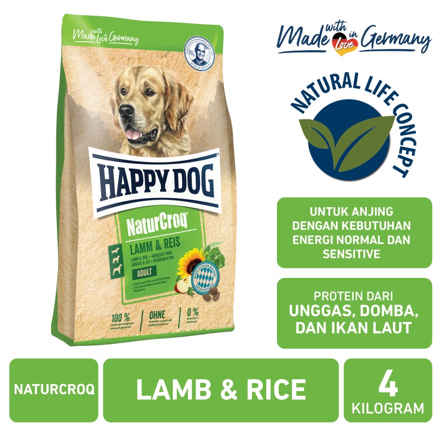 Happy Dog Adult Dog Food Naturcroq Lamb & Rice 4kg | Shopee Malaysia