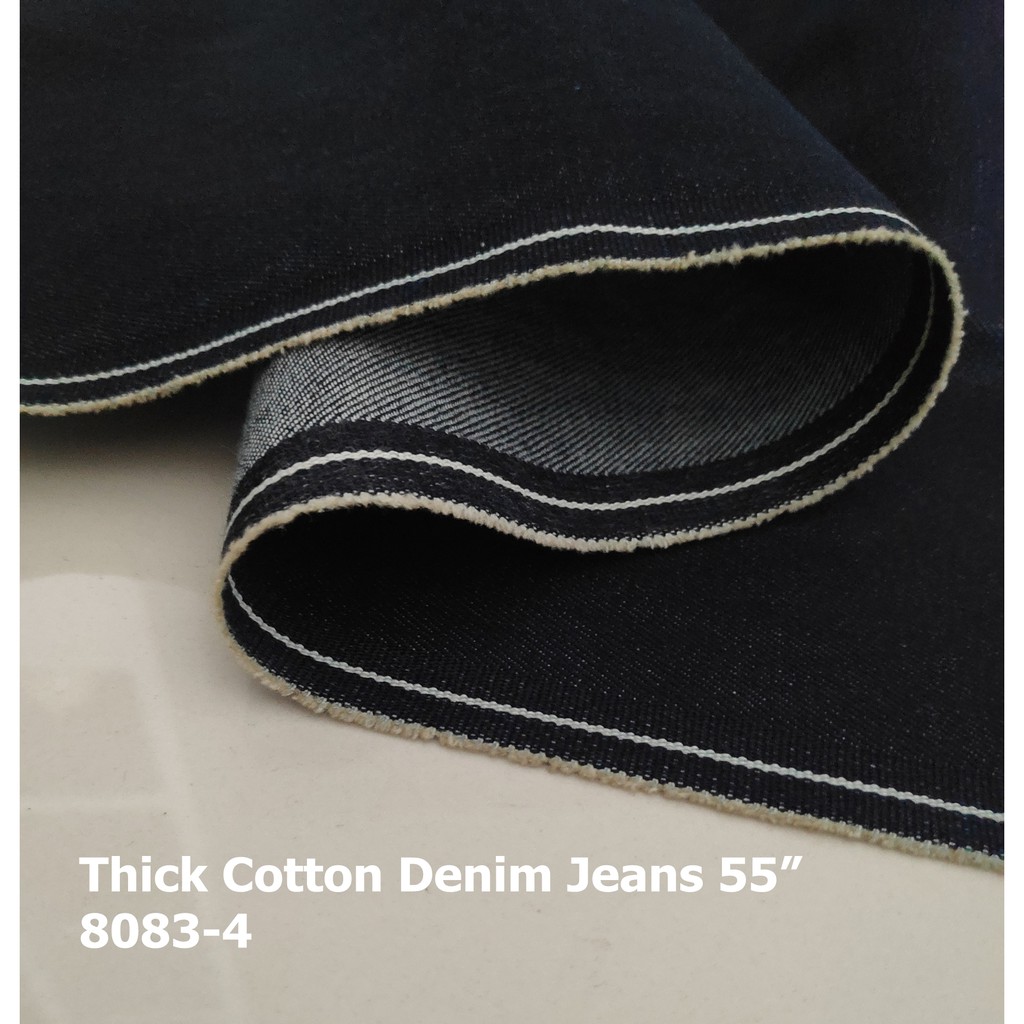 Thick Cotton Stretchable Denim Jeans Fabric 55”/Kain Cotton Stretchable ...