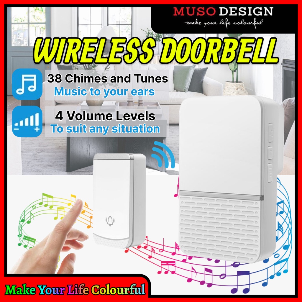 [ New Arrival ] Home Wireless Doorbell Waterproof 300M Range 38 Chimes ...