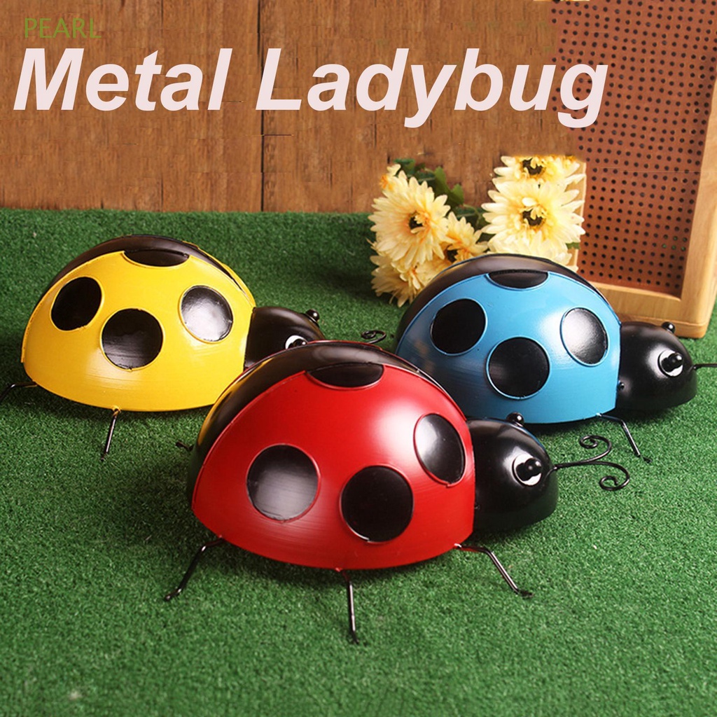 PEARL Backyard Metal Ladybugs Farmhouse Porch Garden Wall Decor Wall ...