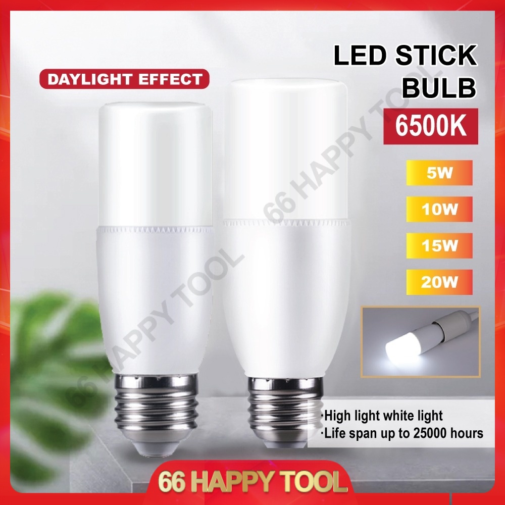 LED Stick Bulb 5W / 10W / 15W / 20W E27 Energy Saving 6500K White Light Downlight Wall Table ...